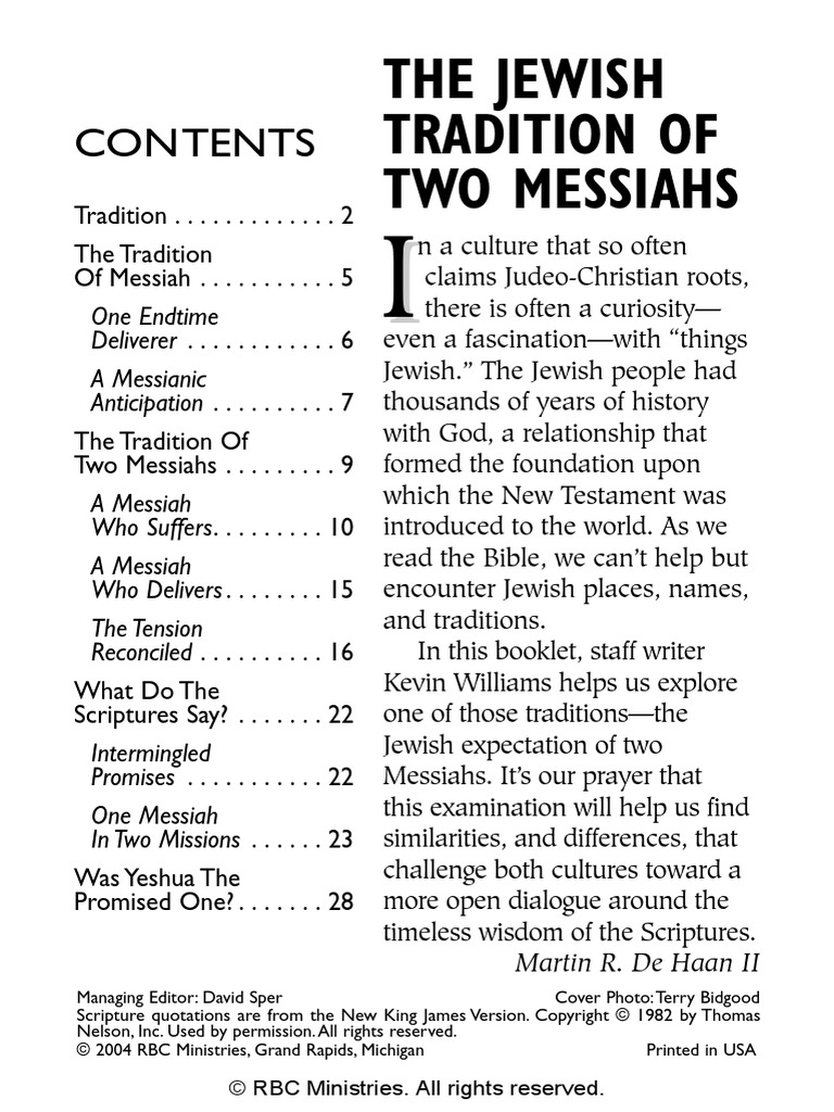 The Jewish Theory of Two Messiahs PDF | PDF | Messiah | Jesus