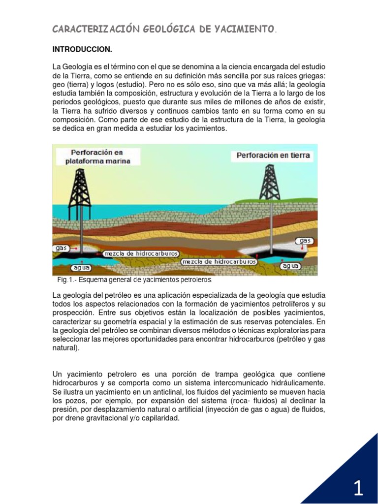 Caracterizacion Geologica de Yacimiento | PDF | Depósito de petróleo ...