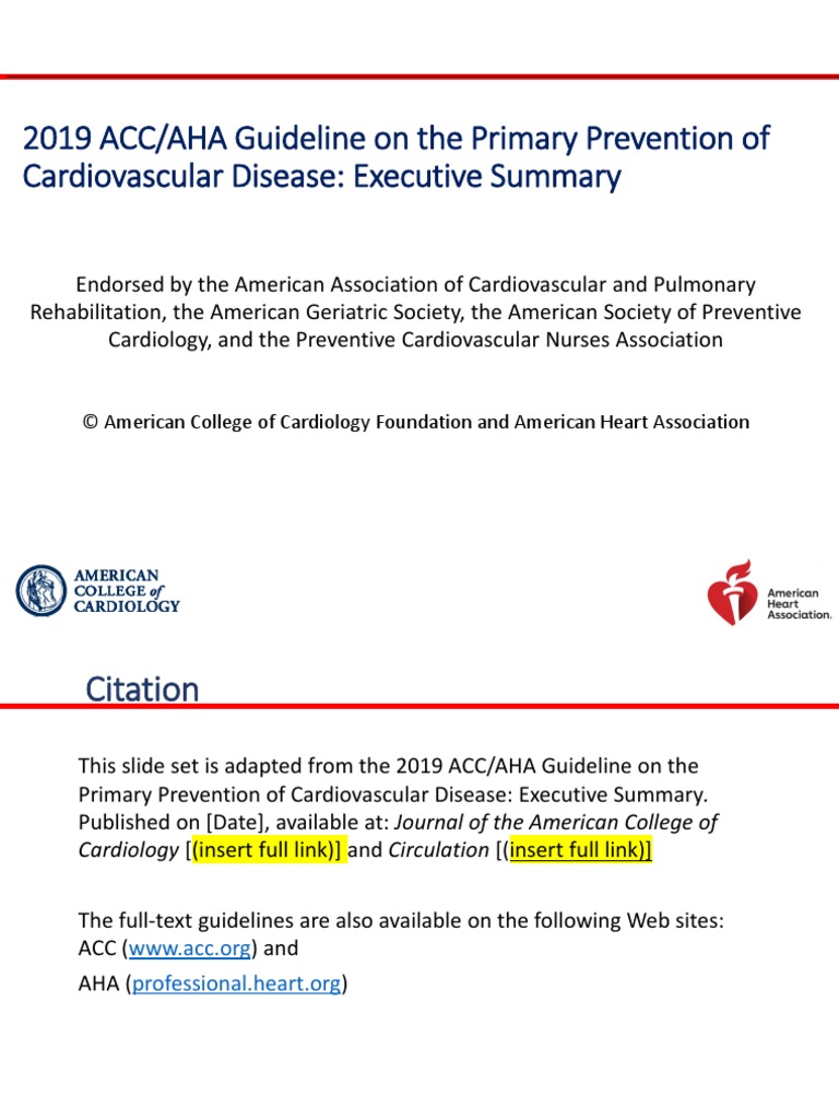 2019 ACC/AHA Guideline On The Primary Prevention of Cardiovascular ...