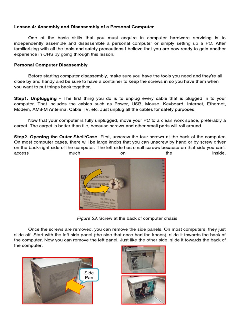Assembly and Disassembly of A Personal Computer | PDF | Computer ...