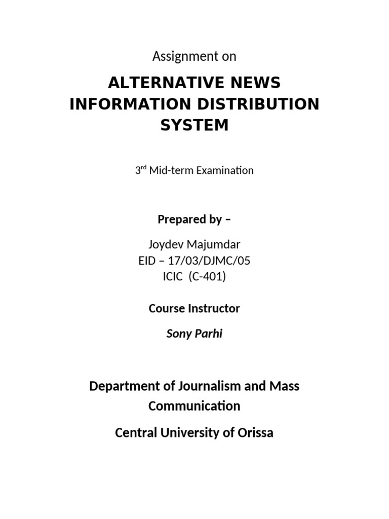 Alternative News Distribution Systems | PDF | News | Non Aligned Movement