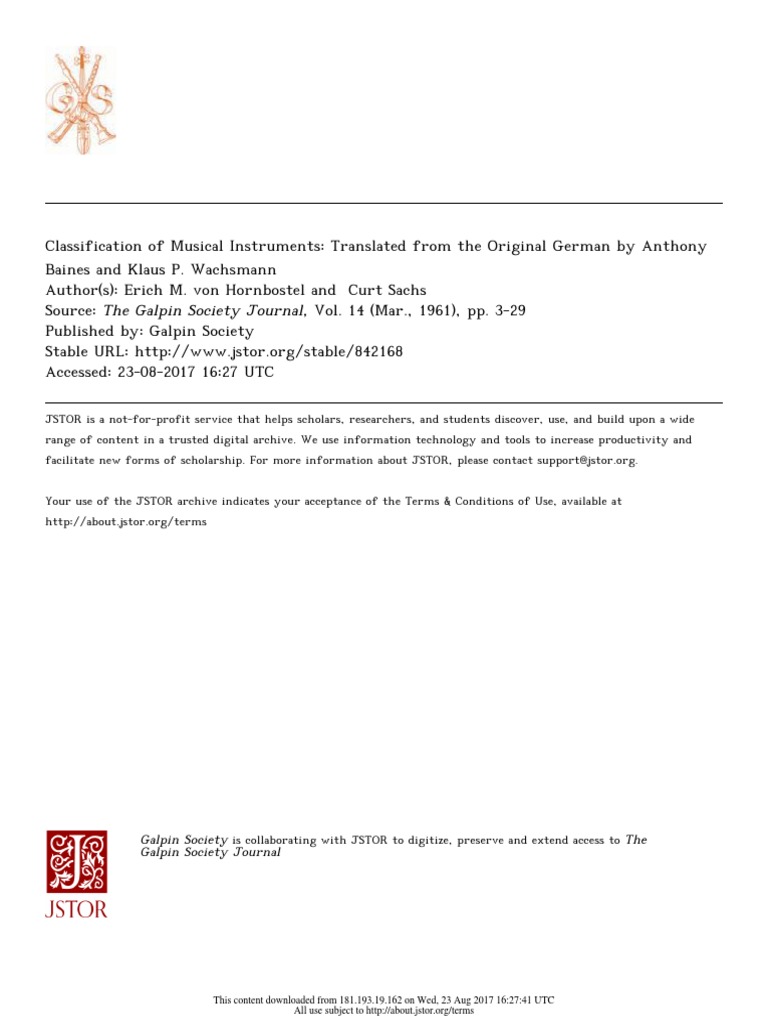 Classification of Musical Instruments (Eng) | PDF | Musical Instruments ...