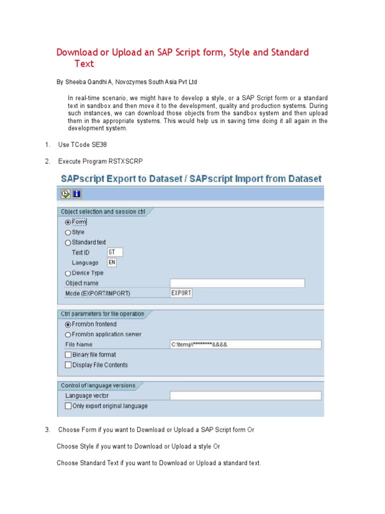 and Upload SAP Script | PDF