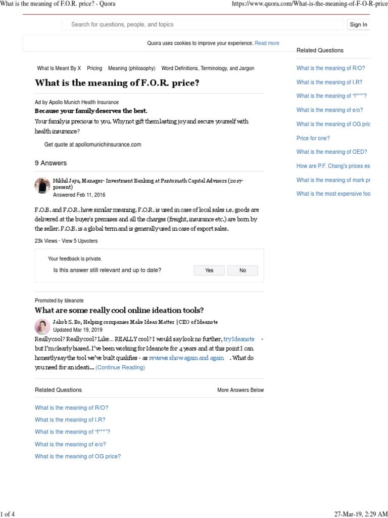 What Is The Meaning of F.O.R | PDF | Economies | Business