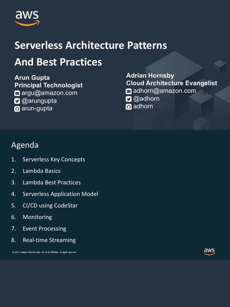 Serverless Architecture Patterns And Best Practices Pdf Amazon Web Services Web Service