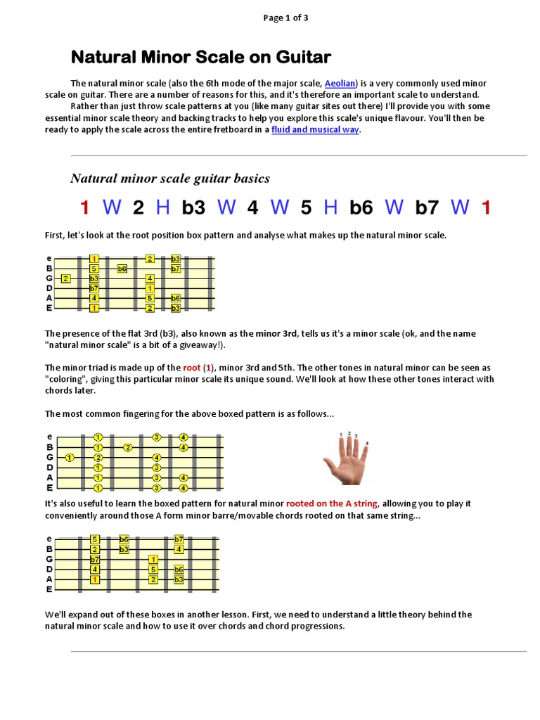 Understanding Natural Minor Scale on Guitar | PDF | Minor Scale | Chord ...