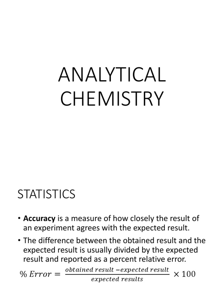 Analytical Chemistry PDF | PDF | Standard Deviation | Errors And Residuals