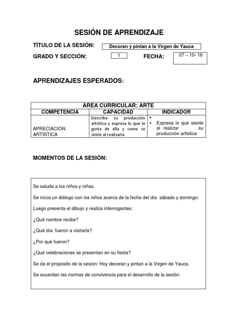 Decoración Artística Virgen de Yauca | PDF