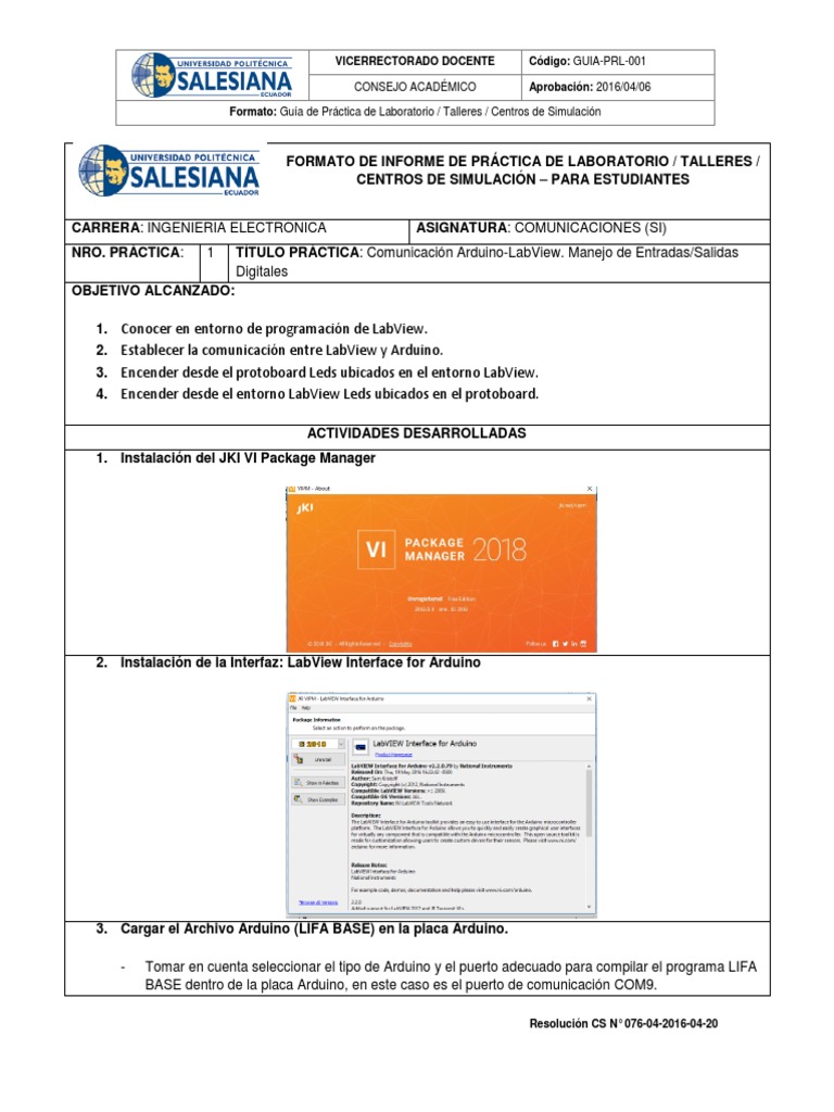 Comunicacion Arduino Labview | PDF | Arduino | Programa de computadora