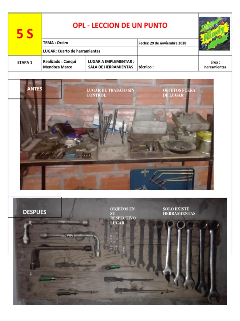 Ejemplos de OPL en 5S y Organización | PDF