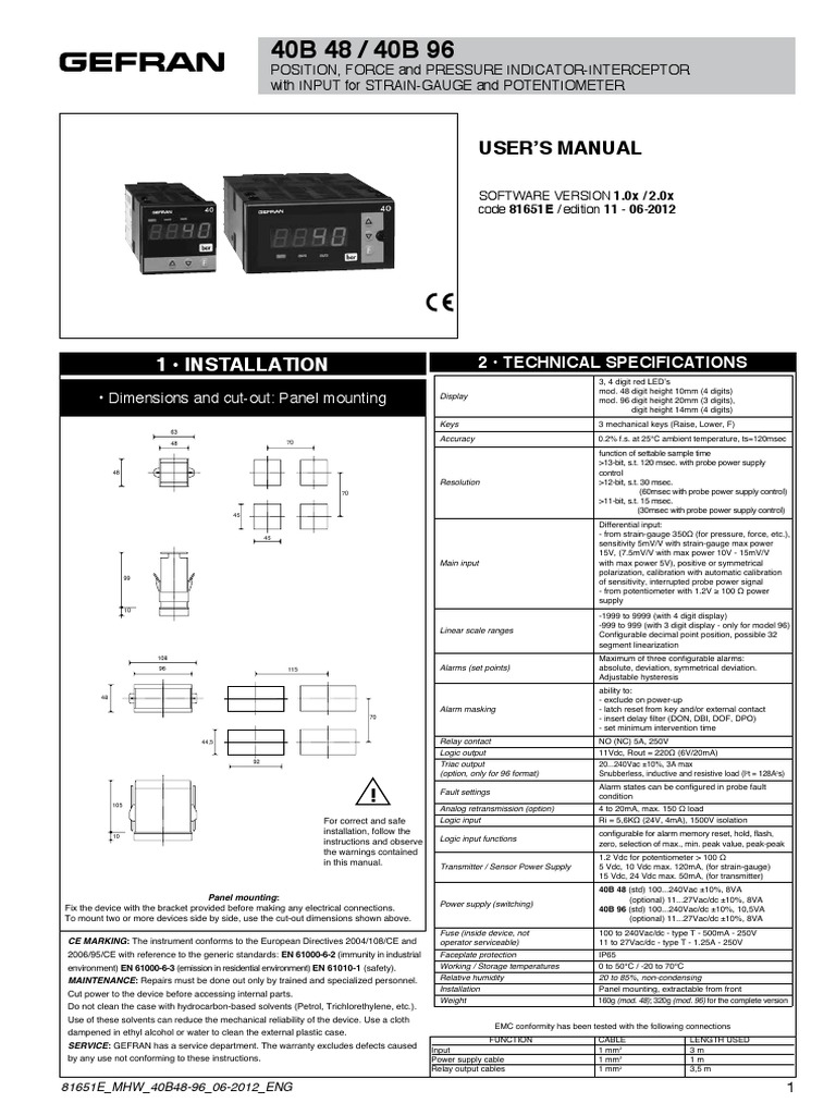 gefran-40B48-40B96-manual.pdf | Power Supply | Parameter (Computer Programming)