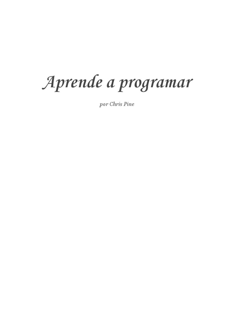 Aprende A Programar PDF | PDF | Distribución de Linux | Lenguaje de programación