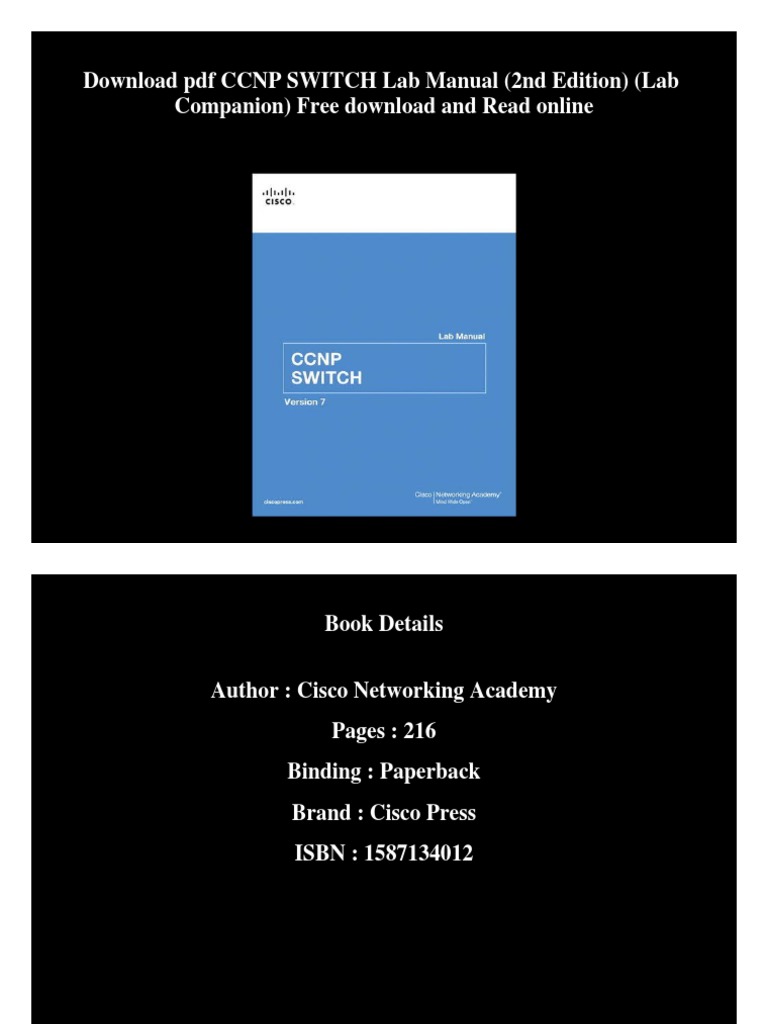 PDF CCNP SWITCH Lab Manual (2nd Edition) (Lab Companion) Free Download ... PDF CCNP SWITCH Lab Manual (2nd Edition) (Lab Companion) Free Download ...