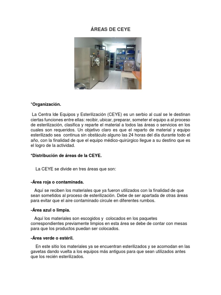Áreas de Ceye | PDF | Esterilización (Microbiología) | Naturaleza