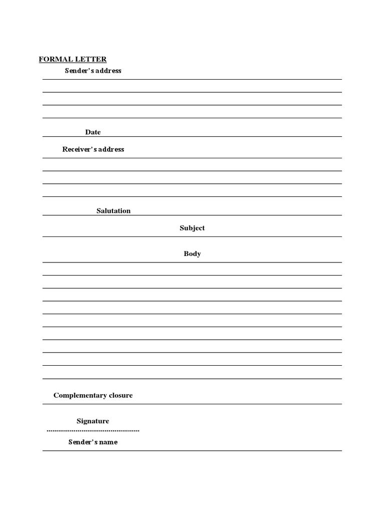 Formal Letter Sender's Address | PDF