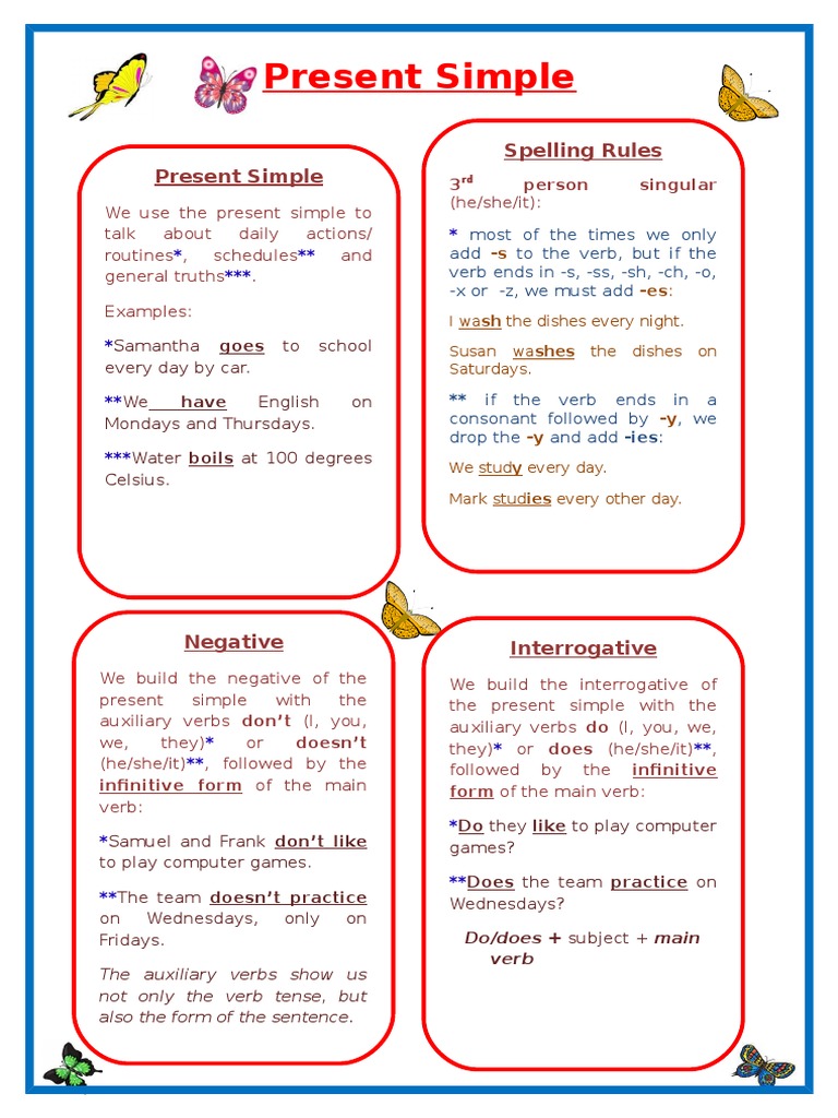 Present Simple 1 | Download Free PDF | Verb | Linguistic Typology