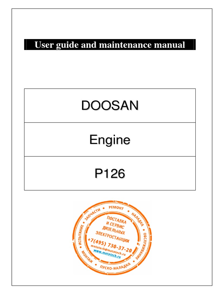 Doosan D12T and P126ti Workshop Manual PDF | PDF | Internal Combustion ...