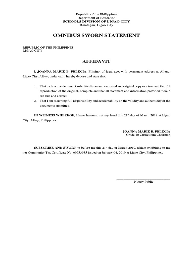 Omnibus For Tree Planting | PDF | Affidavit | Civil Law (Common Law)
