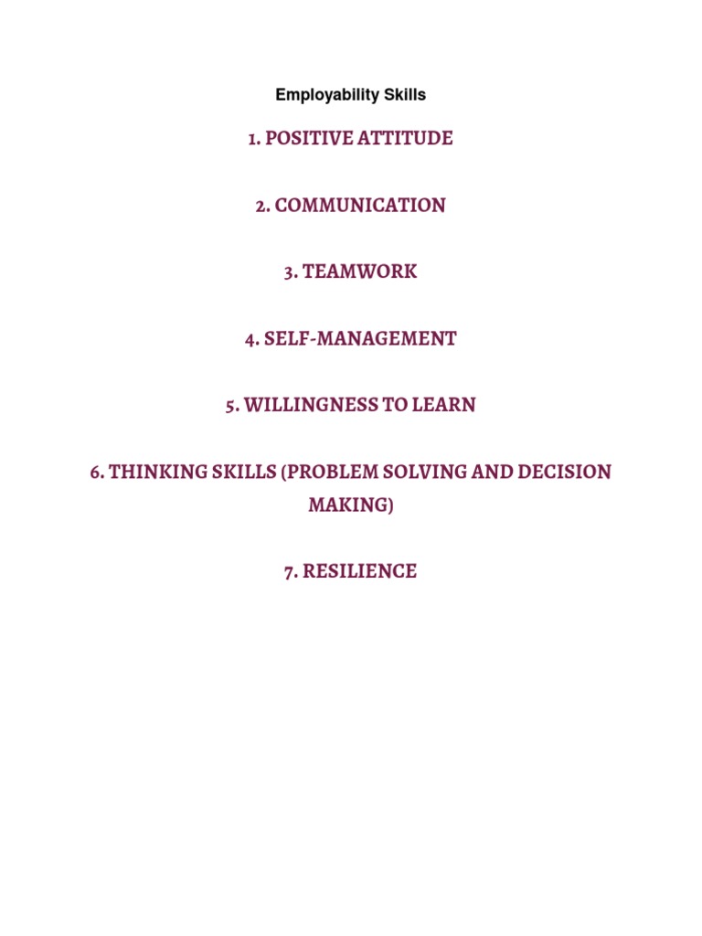 Employability Skills | PDF