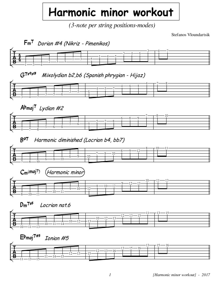 Harmonic Minor Workout | PDF | Minor Scale | Melody