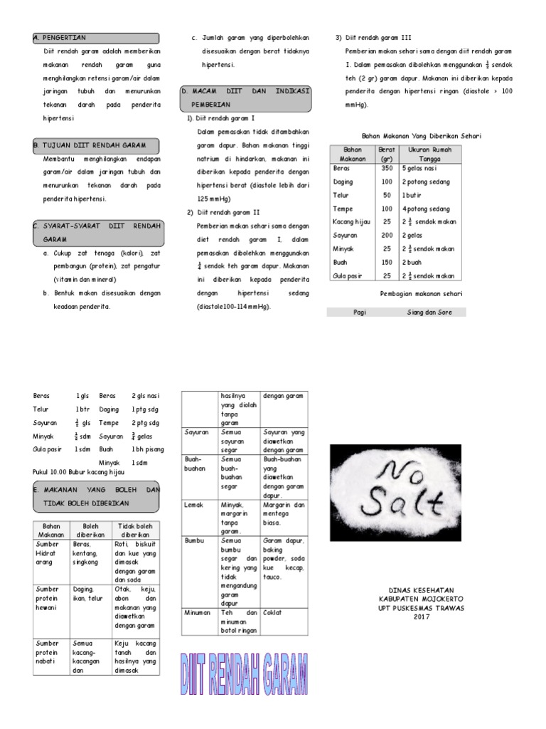 Leaflet Diit Rendah Garam | PDF