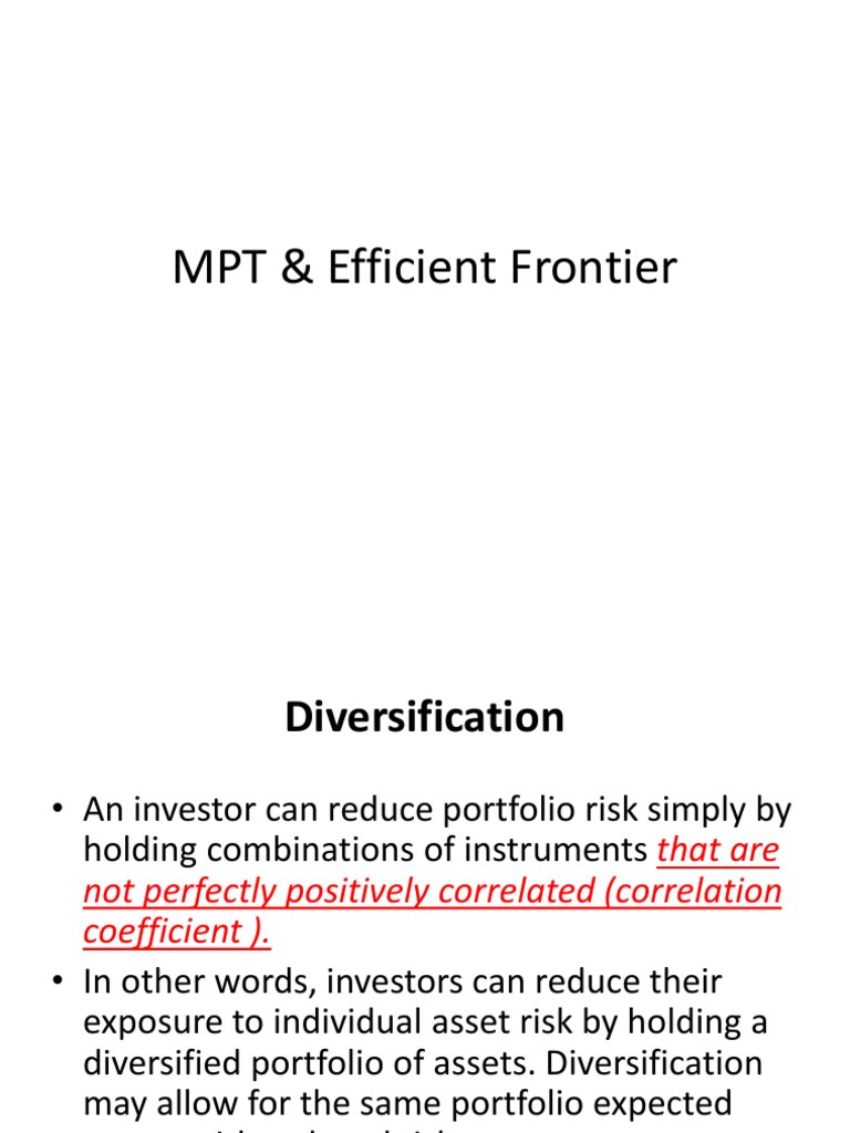 Market Portfolio Efficient Frontier | PDF | Modern Portfolio Theory ... Market Portfolio Efficient Frontier | PDF | Modern Portfolio Theory ...