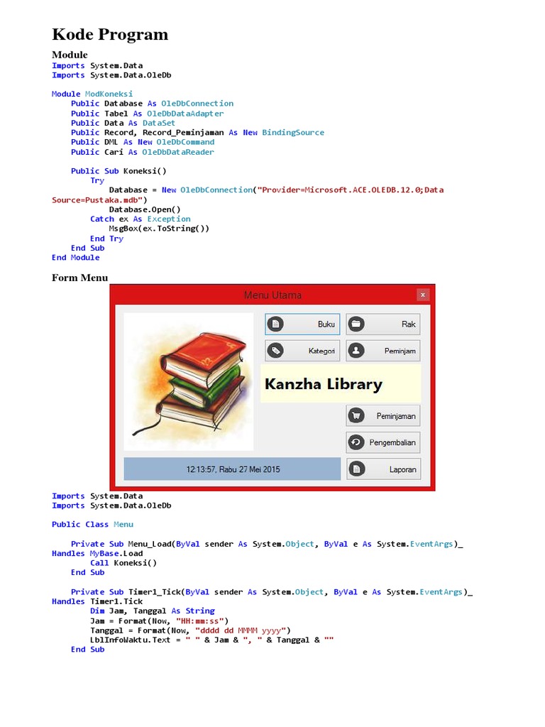 Kode Program Modkoneksi Oledbconnection Oledbdataadapter Dataset Bindingsource Oledbcommand 5691