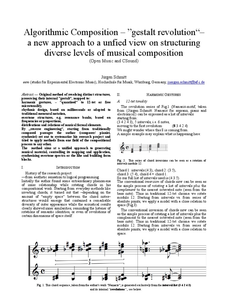 Algorithmic Composition – "gestalt revolution | PDF | Harmony | Synthesizer