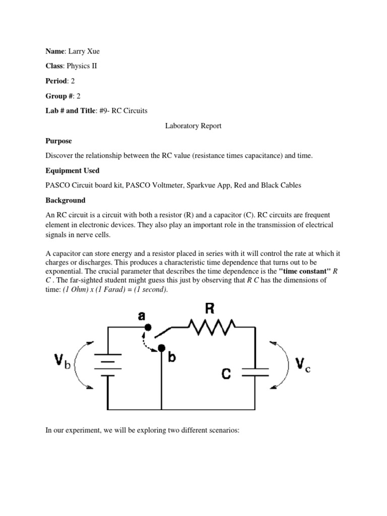 RC Circuit Lab | PDF | Capacitor | Electrical Network