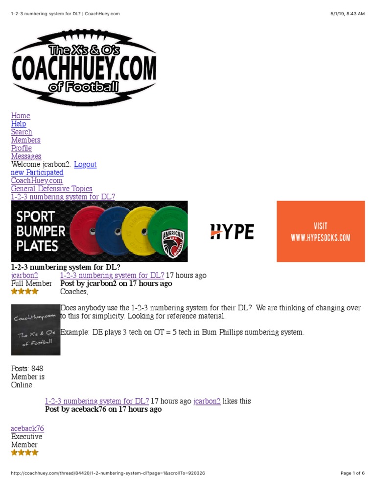 1-2-3 Numbering System For DL? | PDF | American Football | Sports