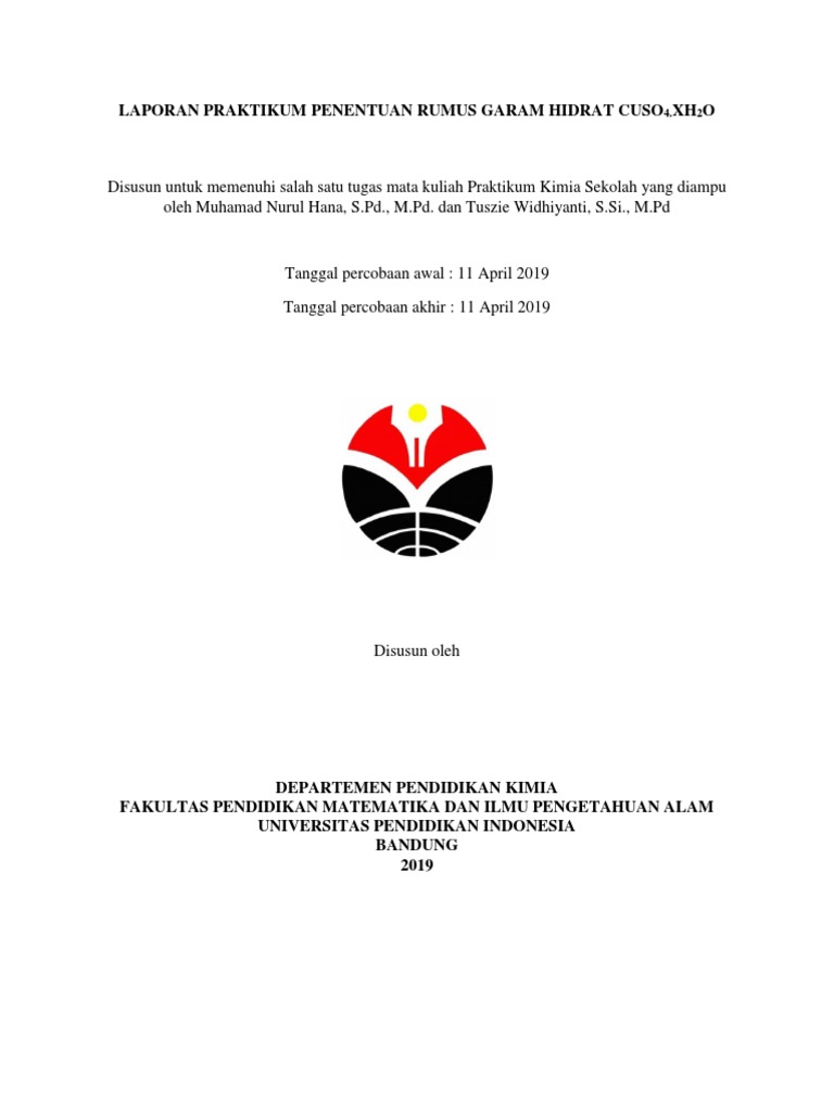 Rumus Garam Hidrat CuSO4.xH2O | PDF