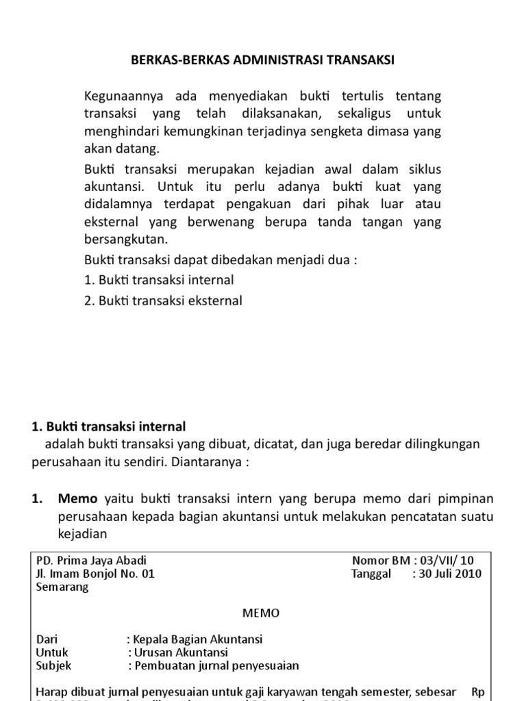 Administrasi Transaksi | PDF