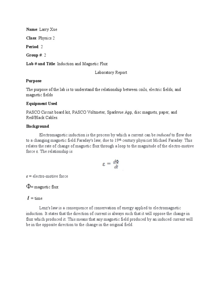 Induction Lab 1 | PDF | Electromagnetic Induction | Inductor