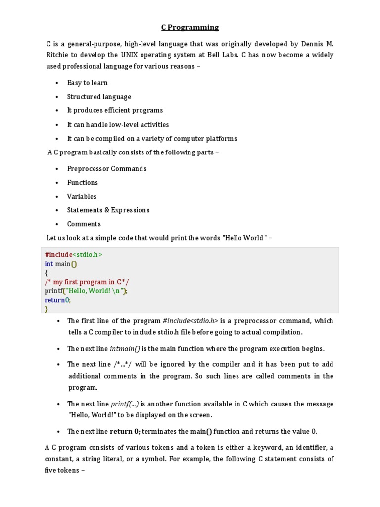 C Programming Notes Pdf Array Data Structure C Programming Language 6156