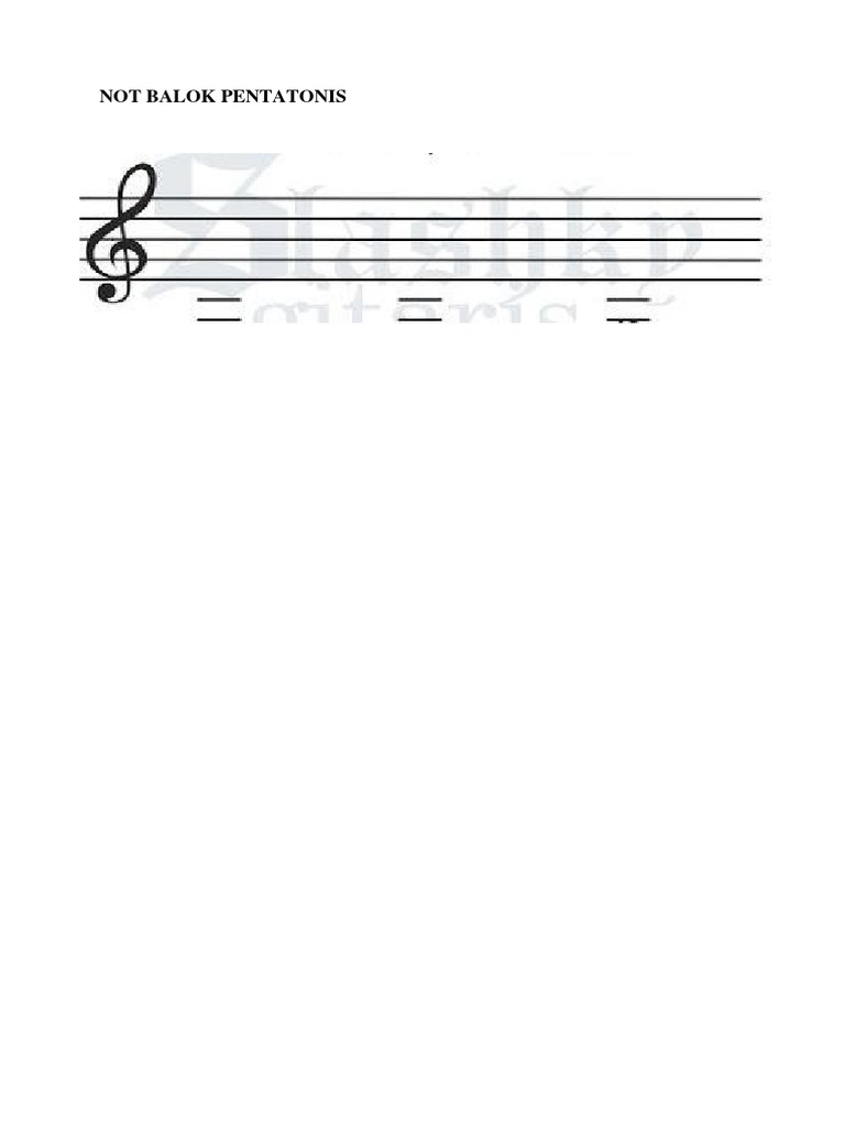 Not Balok Kosong Pentatonis | PDF
