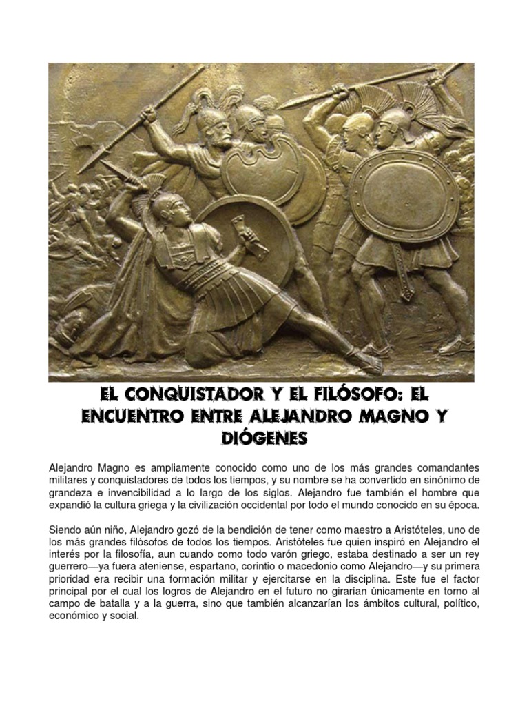Encuentro entre Alejandro y Diógenes | PDF | Alejandro el Grande ...
