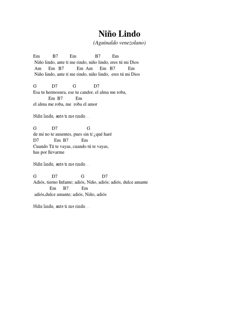 Niño Lindo, Acordes | PDF