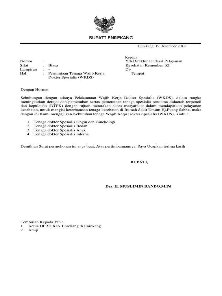 Surat Kop Bupati | PDF