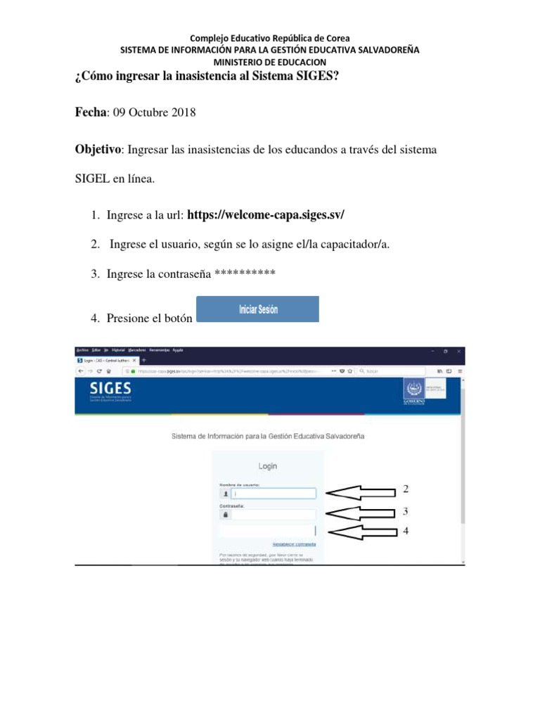 Cómo Ingresar La Inasistencia Al Sistema SIGES 2018 | Informática ...