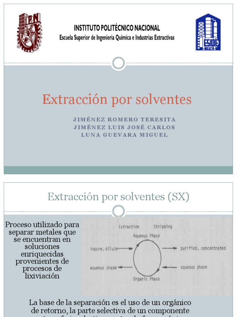 Extracción Por Solventes | PDF | Ácido | Solvacion