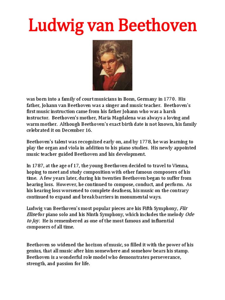 Beethoven Biography PDF | PDF