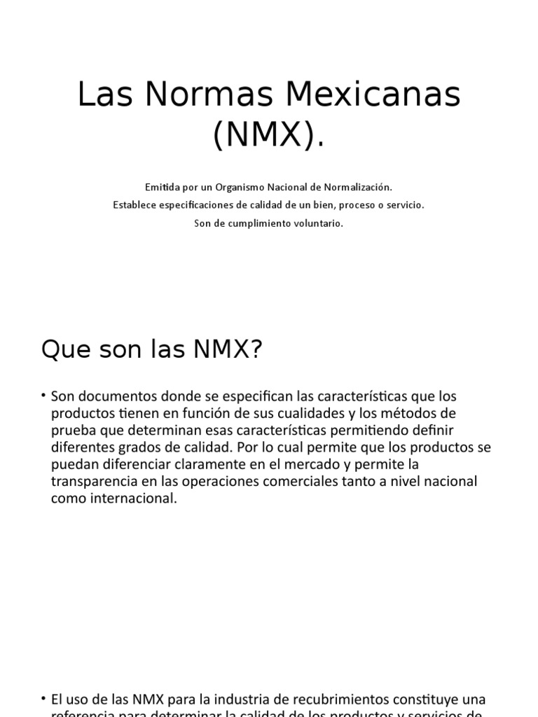 Las Normas Mexicanas (NMX) | PDF | Business