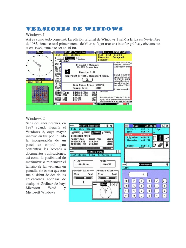 Versiones de Windows | PDF | Dos | Microsoft Windows