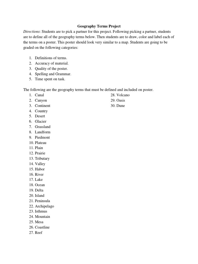 Geography Terms | PDF
