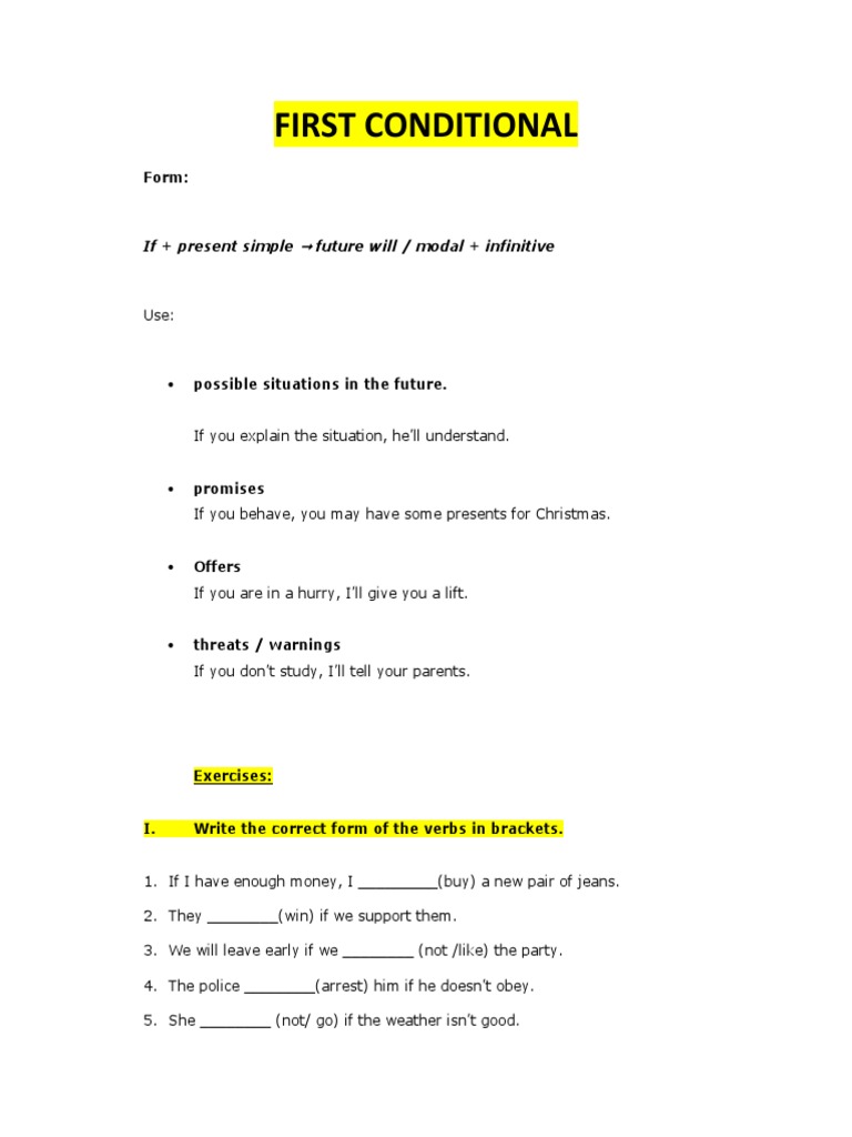 Activity4 First Second Third Conditional | PDF | Linguistic Morphology ...