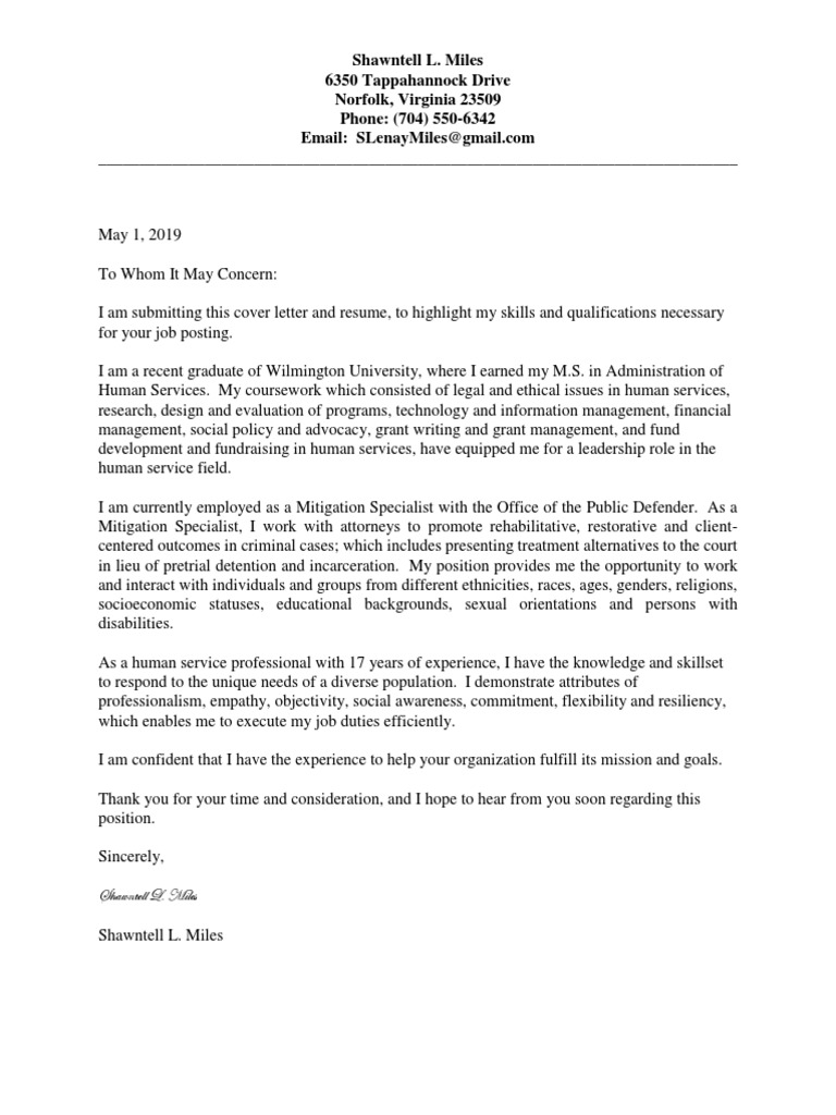 E-Portfolio - Cover Letter | PDF
