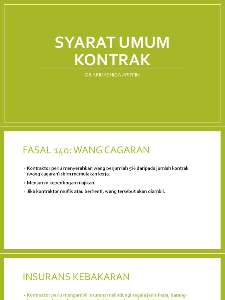 4 Syarat Umum Kontrak | PDF