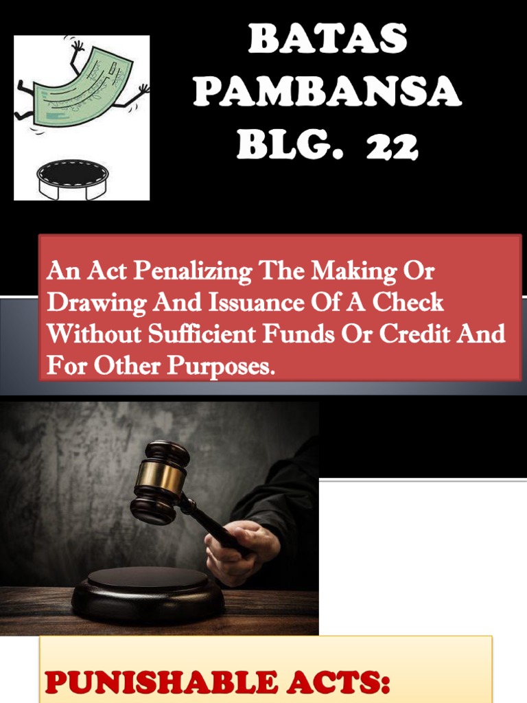 An Act Penalizing The Making or Drawing and Issuance of A Check Without ...