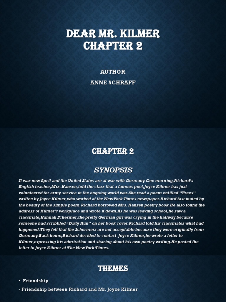 Dear MR Kilmer Chapter 2 & 7 (Draft) | PDF