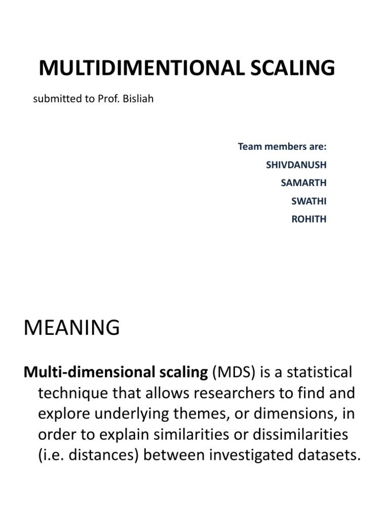 Understanding Multidimensional Scaling | PDF | Cognition | Teaching Mathematics